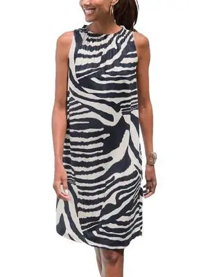 LASCANA High Neck Sleeveless Dress - Ivory Navy