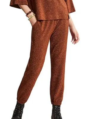 OTTOD'AME Viscose Lurex Jogger Trousers - Metallic Rust