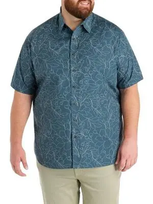 TRUE NATION BY DXL Big & Tall Floral Sport Shirt V2 - Dark Slate