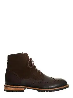 VELEZ Suede And Leather Lace Up Boots
