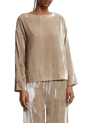 OTTOD'AME Velvet Blouse - Stone