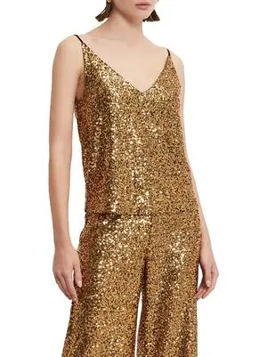 OTTOD'AME Sequin Top - Gold