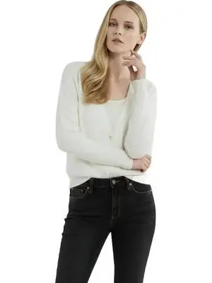 Majestic Filatures Cashmere V-neck Cardigan - Milk