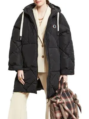 OTTOD'AME Midi Quilted Puffer Jacket - Black