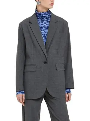OTTOD'AME Single-button Wool-blend Jacket - Grey