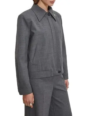 OTTOD'AME Collared Wool-blend Jacket - Grey