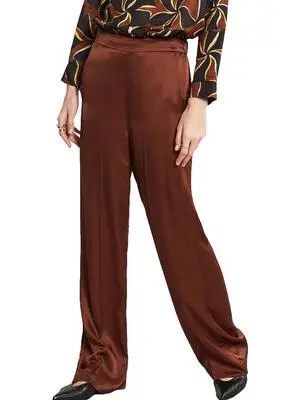 OTTOD'AME Palazzo Trousers In Viscose - Brown