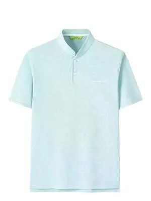 Shanghai Tang Horse-motif Mandarin Polo Shirt - Blue
