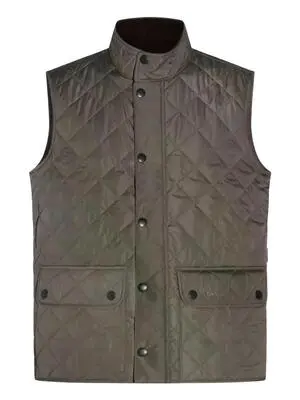 Barbour Diamond Quilted Button Vest - Brown