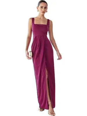 WILLA Akron Maxi Dress - Berry