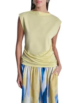 Dkny Side Ruched Knit Top - Buttercream