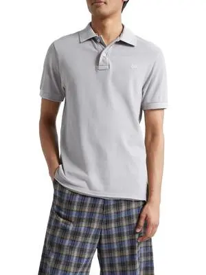 ERL Gender Inclusive Logo Embroidered Polo Grey