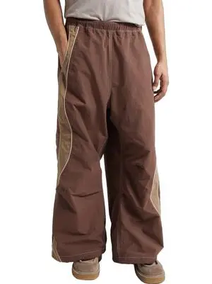 ERL Gender Inclusive Ufo Nylon Wide Leg Track Pants - Brown