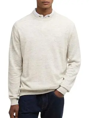 Barbour Flaxby Linen Blend Crewneck Sweater - Neutral