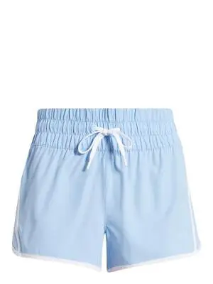 Rip Curl Smocked High Waist Drawstring Shorts - Light Blue