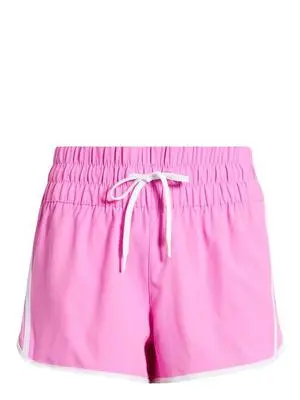 Rip Curl Smocked High Waist Drawstring Shorts - Super Pink