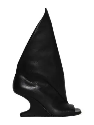Rick Owens Cantilever Peep Toe Boots - Black