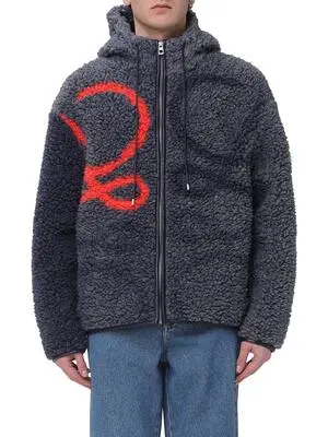 Loewe Loewe Fleece Zip-Up Jacket With Graphic Detail Blue