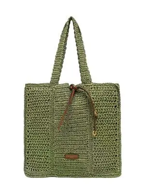 GIANNI CHIARINI Nefeli Woven-straw Shoulder Bag - Green