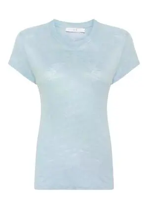IRO PARIS Short-sleeve Linen T-shirt - Blue
