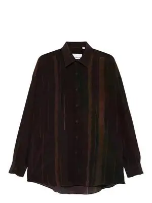 COSTUMEIN Vertical Stripes Shirt - Brown
