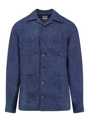 Brunello Cucinelli Buttoned Front-pocket Shirt - Blue