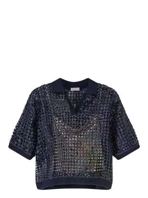 Brunello Cucinelli Sequin-embellished Knit Top - Blue