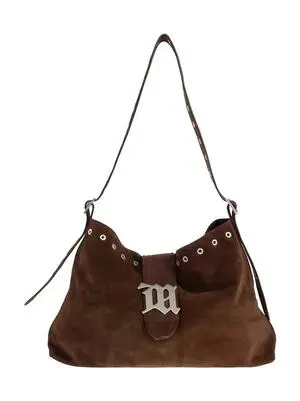 MISBHV Eyelet-trim Shoulder Bag With Logo Plaque - Brown