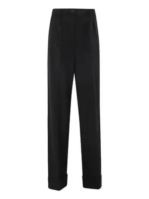 Dolce & Gabbana Cuffed Trousers - Black