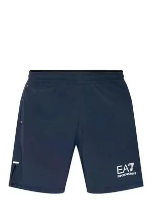 Emporio Armani Logo-print Shorts - Blue