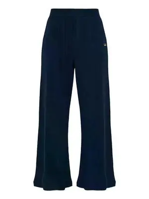 Emporio Armani Ribbed Logo-plaque Track Pants - Blue