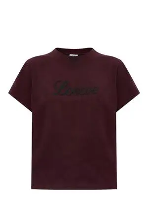 Loewe Logo-embroidered T-shirt - Red