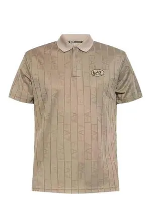 Emporio Armani Monogram-pattern Polo Shirt - Neutrals