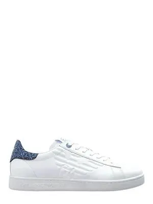 Emporio Armani Debossed-logo Leather Sneakers - White