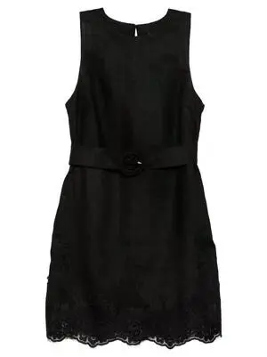 TWINSET Belted Lace Dress - Black