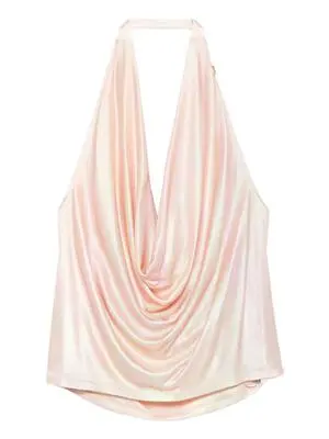 Elisabetta Franchi Draped Halterneck Top - Pink