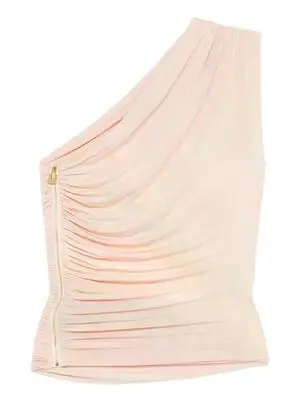 Elisabetta Franchi Draped Zip Top - Pink