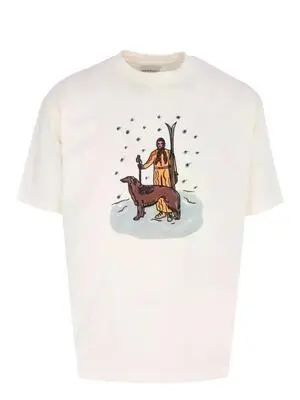 Drole De Monsieur Skier Graphic T-shirt - Neutrals