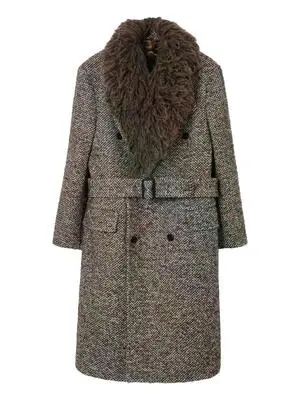 Burberry Wool Mohair Blend Tailored Overcoat - Brown