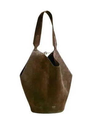 Khaite Small Lotus Suede Bucket Bag - Brown