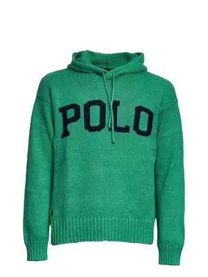 Polo Ralph Lauren Intarsia Knitted Hoodie - Green