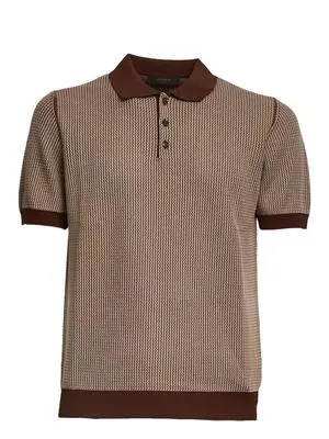 ZANONE Contrast Polo Shirt - Brown