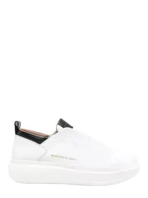 ALEXANDER SMITH Wembley Leather Slip-on Sneakers - White