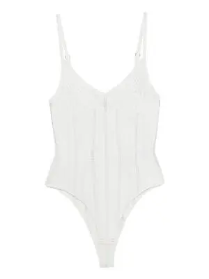Elisabetta Franchi Ribbed Bodysuit - White