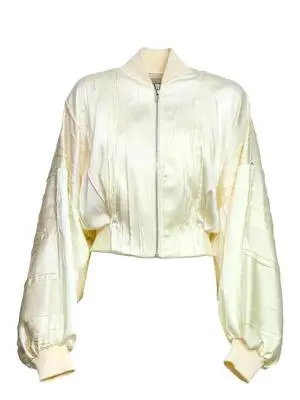 Sportmax Pleated Bomber Jacket - Neutrals