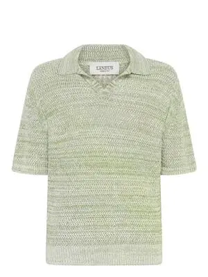 LANEUS Knitted Boxy Fit T-shirt - Green
