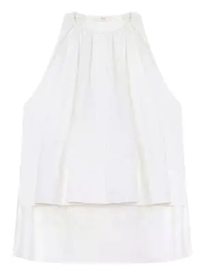 Co Collection Gathered Sleeveless Shirt - White