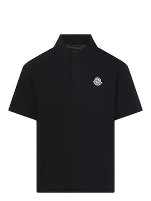 Moncler Logo-patch Polo Shirt - Black