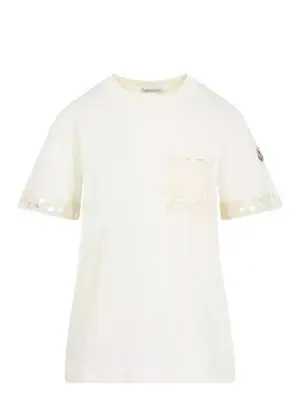 Moncler Lace Pocket T-shirt - Neutrals