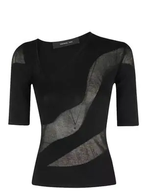 Federica Tosi Asymmetric Knit Top - Black